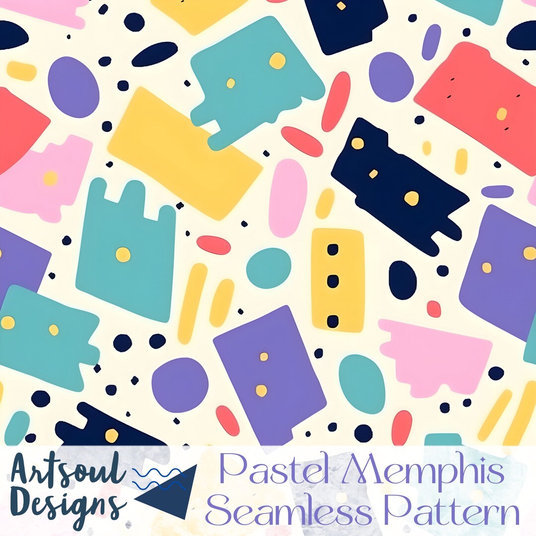 Pastel Memphis Repeating Seamless Pattern Designtiling - Etsy