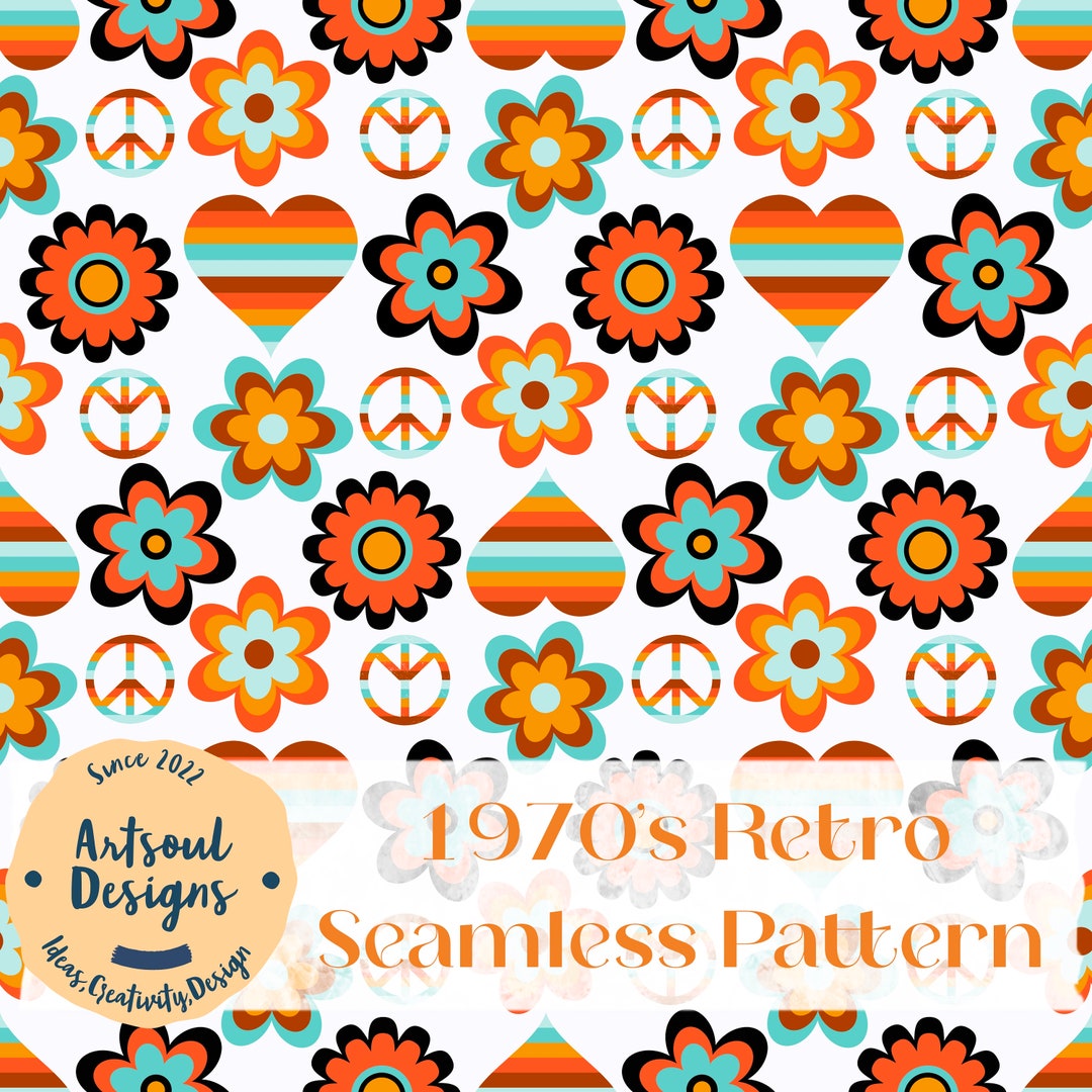 1970s Retro Repeating Seamless Pattern Design,tiling Designs,paper ...