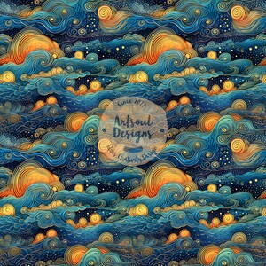 Clouds in a Night Sky Seamless Pattern for Commercial Use, Surface ...