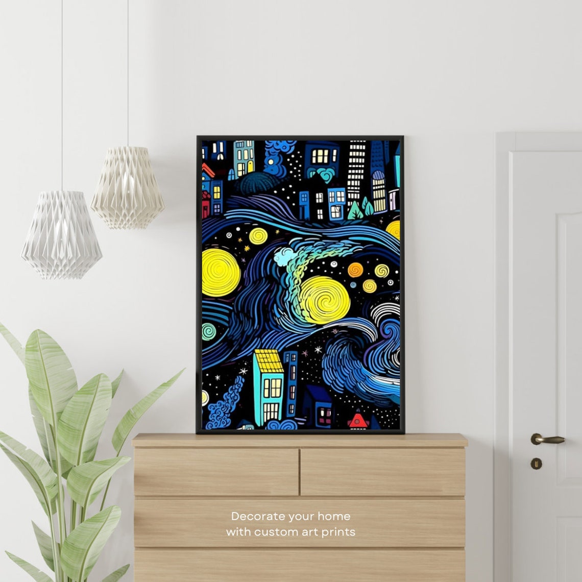 Starry Night City Repeating Seamless Pattern Design,tiling Design ...
