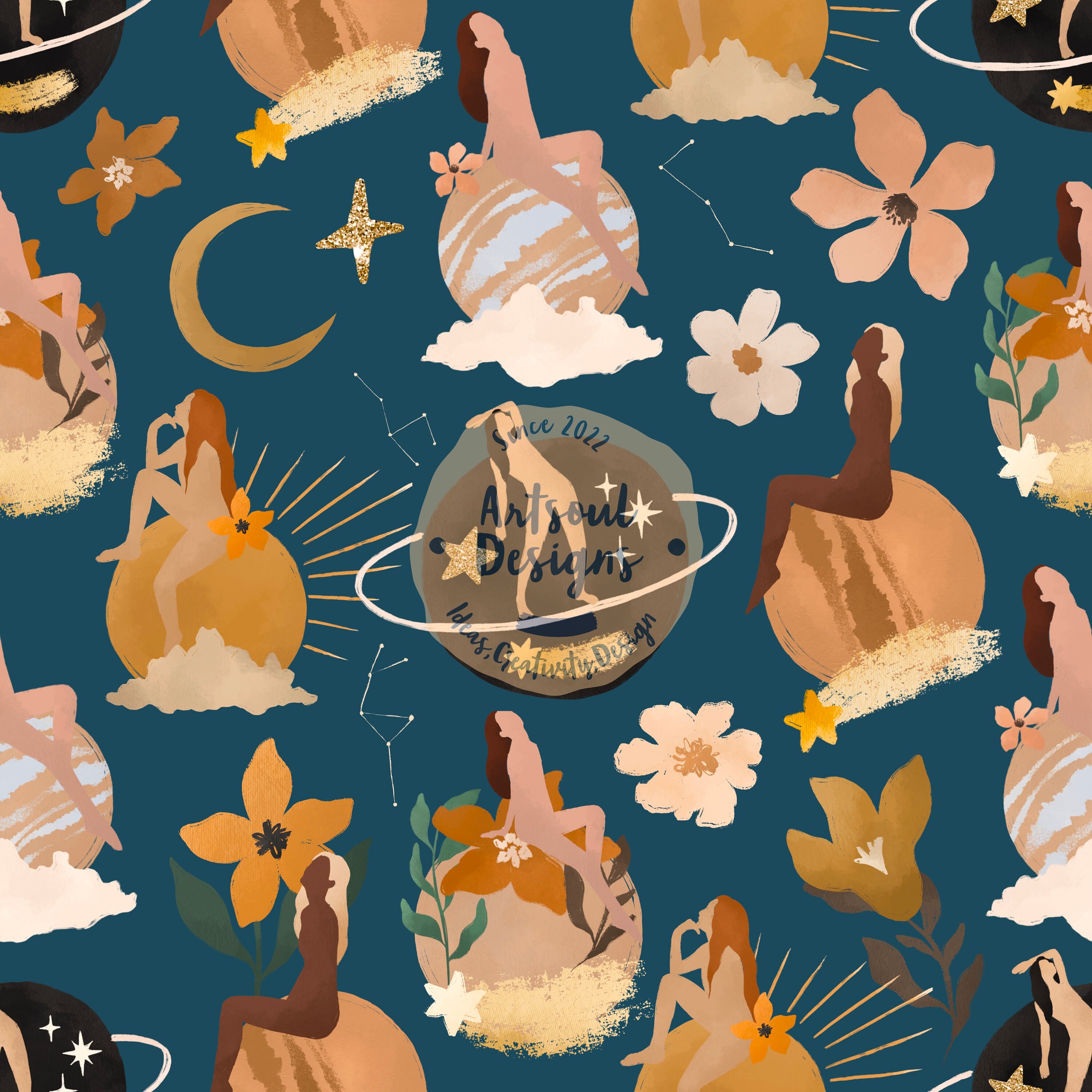 Dream Shades Repeating Seamless Pattern Designtiling - Etsy