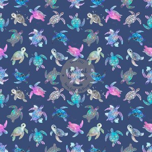 Ocean Turtles Seamless Pattern,digital Download,colorful and Cute Design for Fabric,wallpaper ...