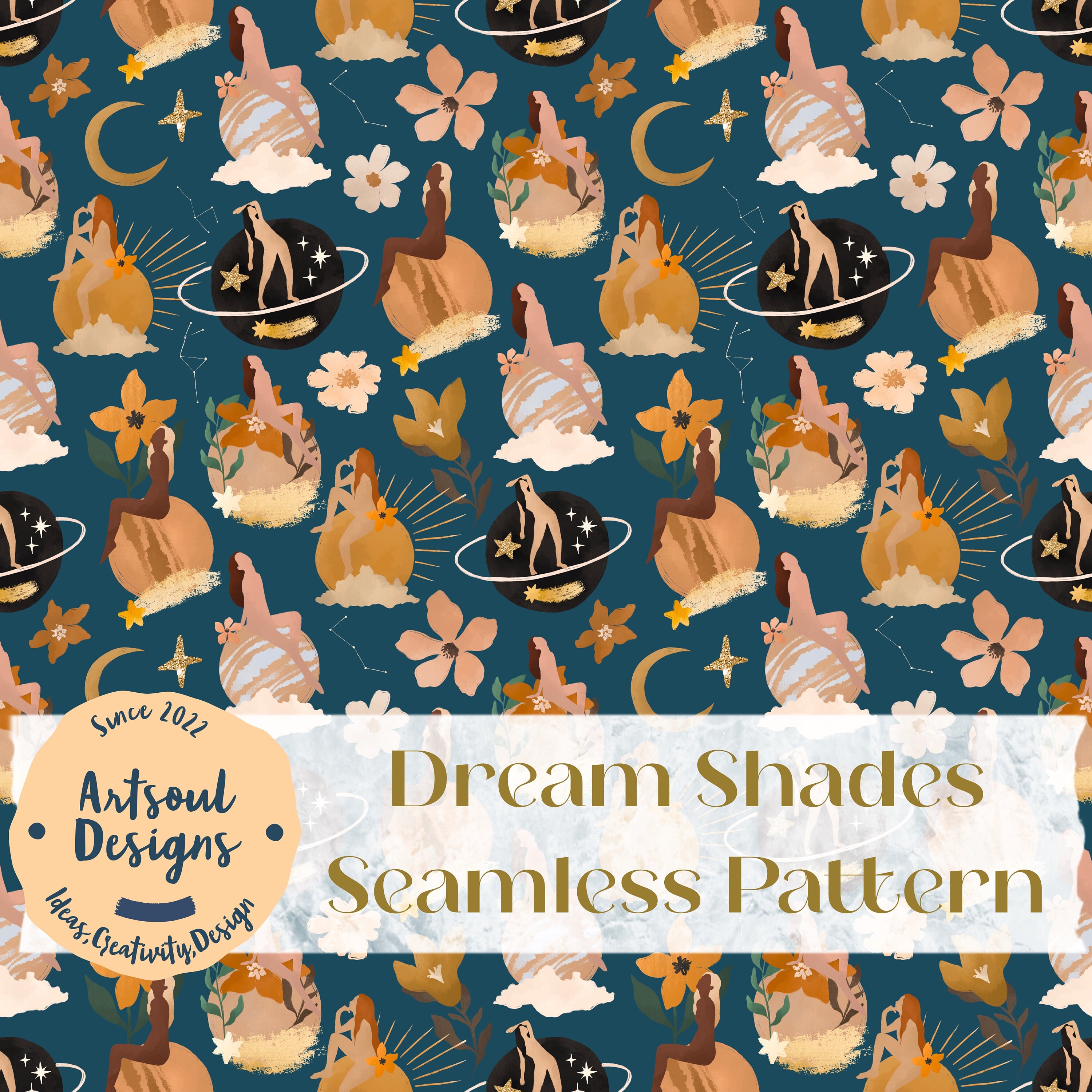 Dream Shades Repeating Seamless Pattern Designtiling - Etsy