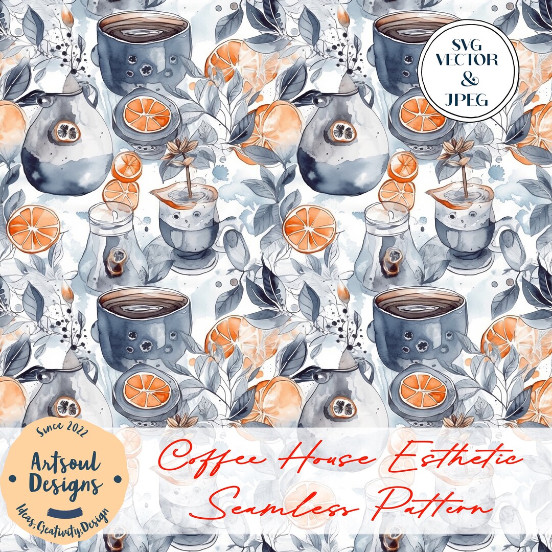Coffee House Esthetic Repeating Seamless Pattern Design,tiling Designs ...