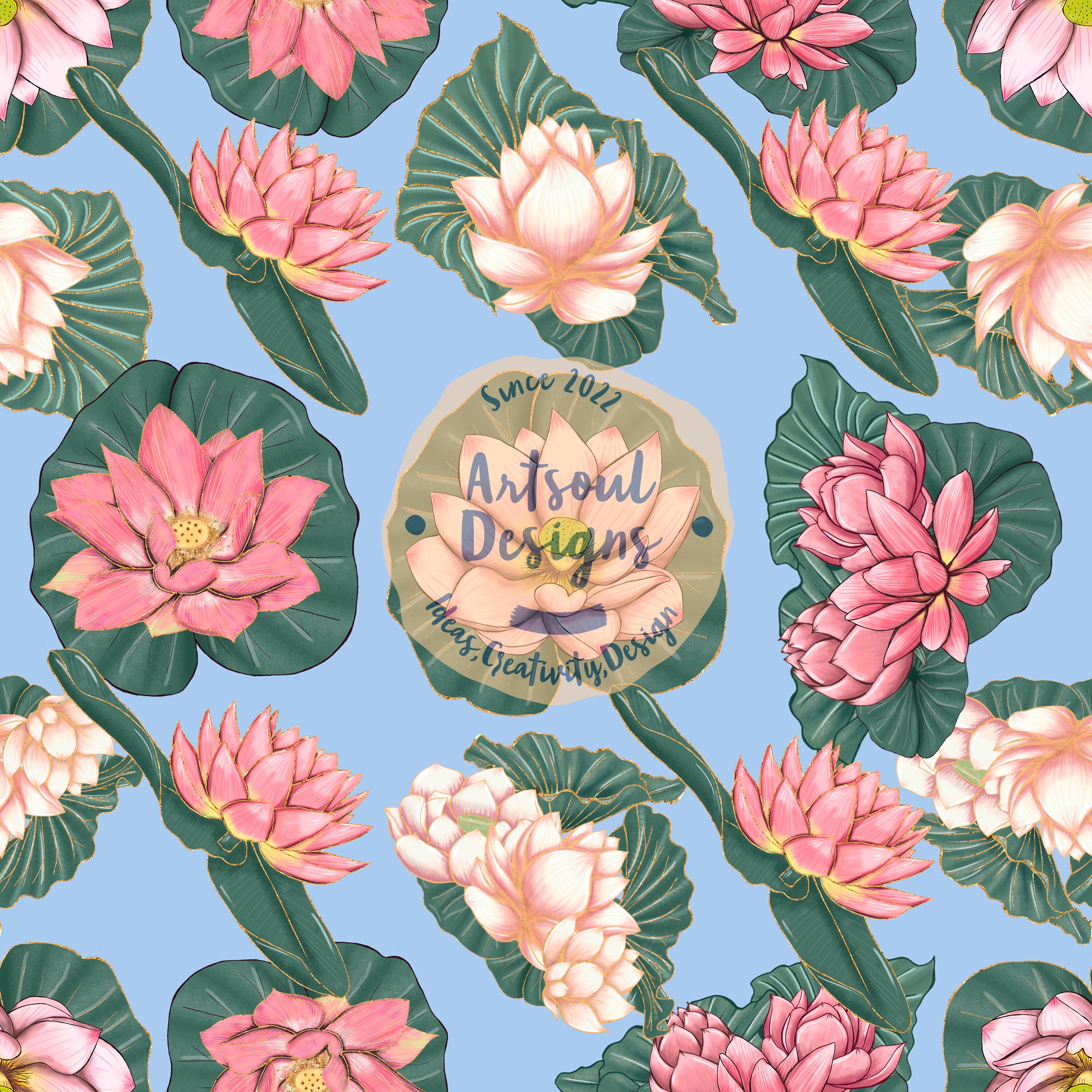 Lotus Flower Repeating Seamless Pattern Design,tiling Designs,paper ...