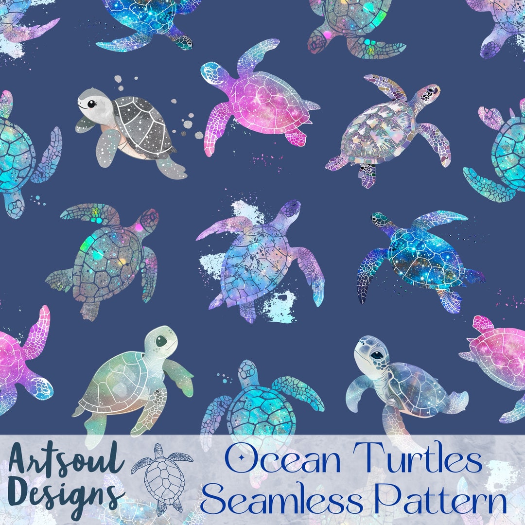 Ocean Turtles Seamless Pattern,digital Download,colorful and Cute ...