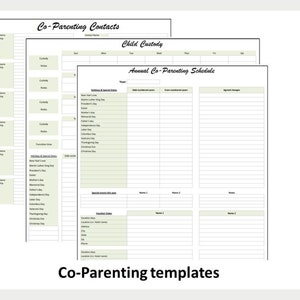 Divorce Planner, Divorce Spreadsheet, Custody Calendar, Child Custody ...