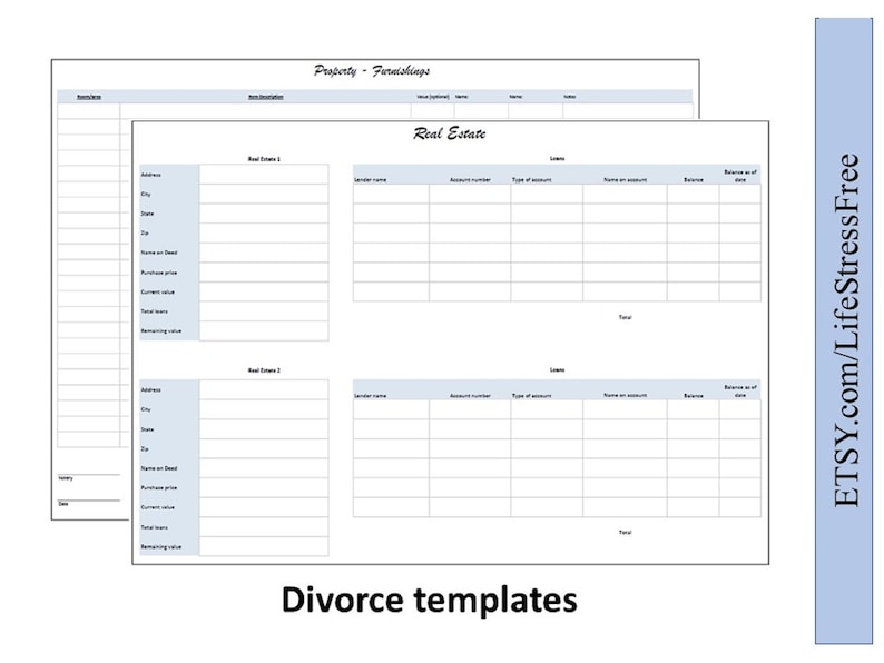 Divorce Planner, Divorce Spreadsheet, Custody Calendar, Child Custody ...