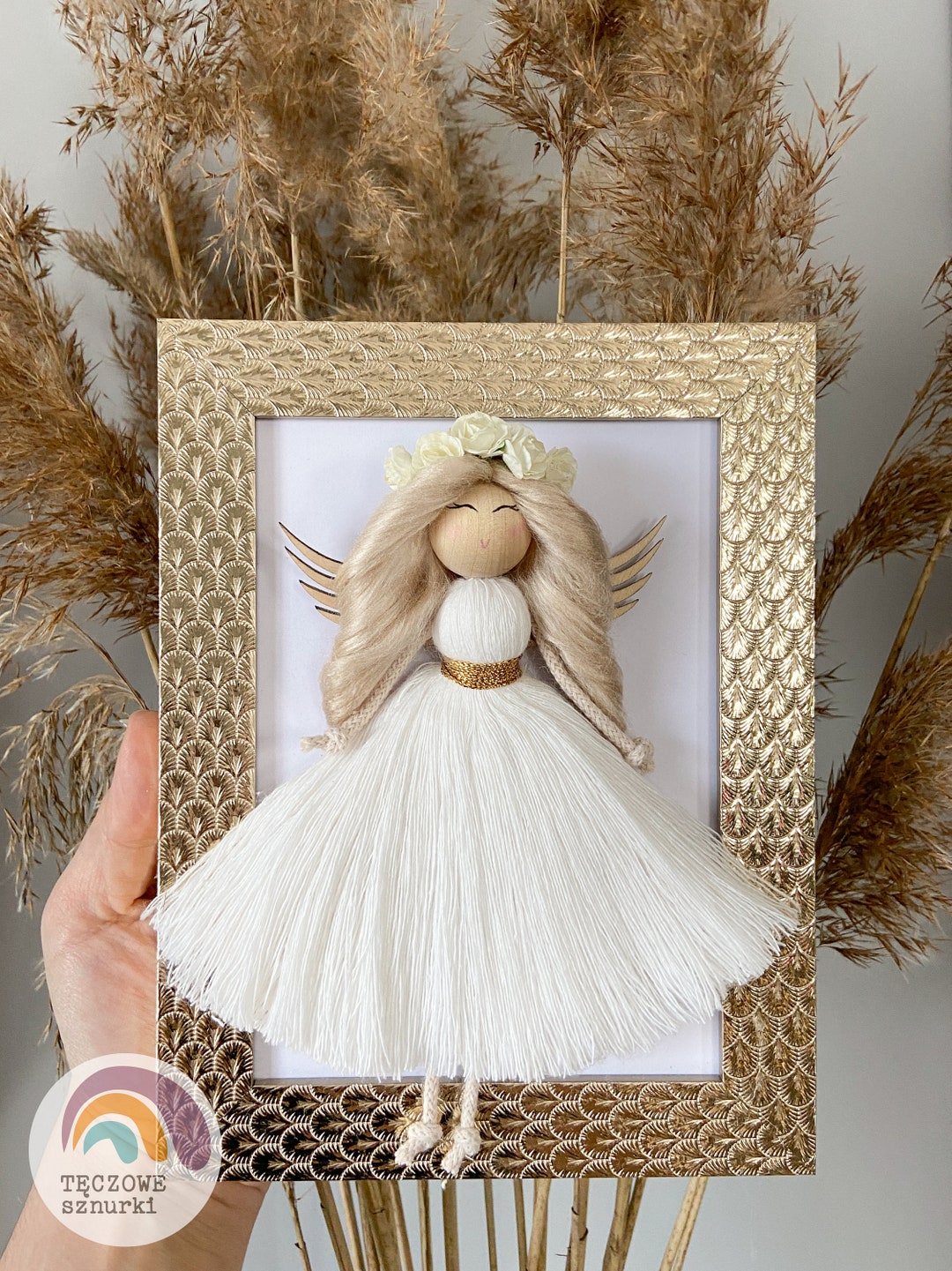 Holy Communion Baptism Keepsake, Baby Shower, Macrame Angel ...