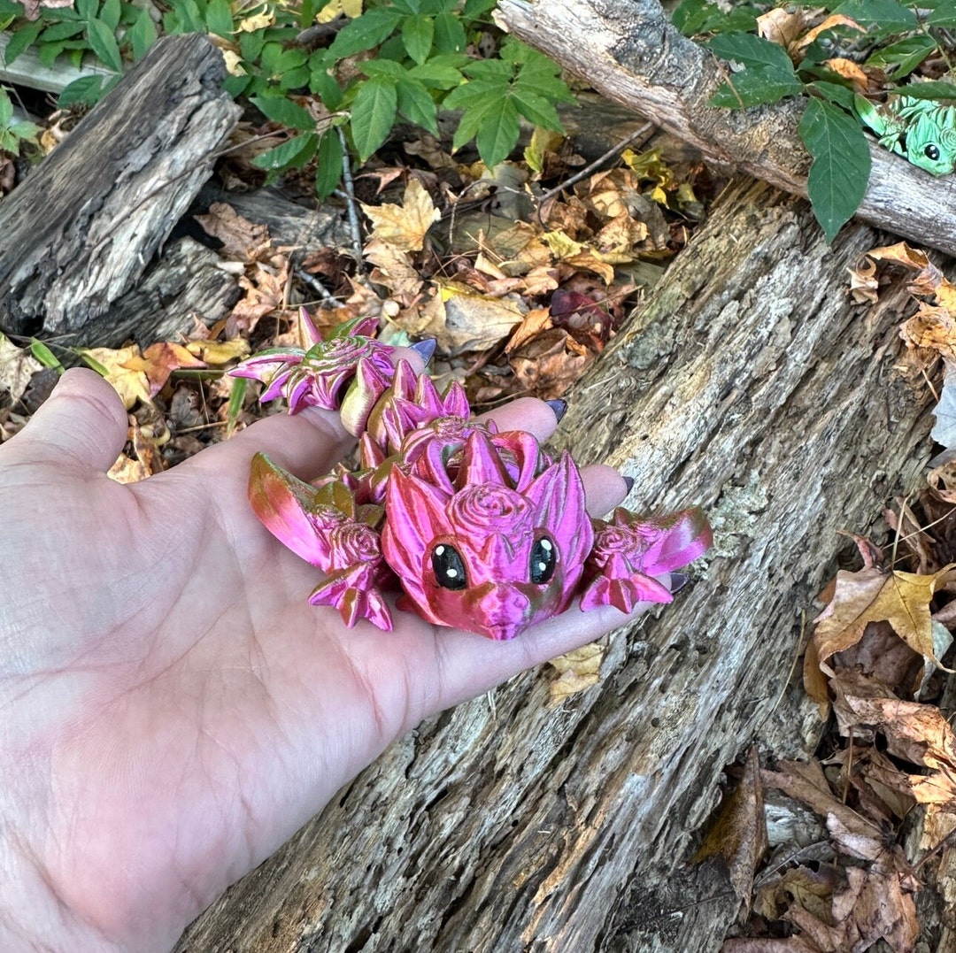 3D Printed, Articulated, Rose Wyvern Baby, Fidget, Desk Pet, Dragon - Etsy
