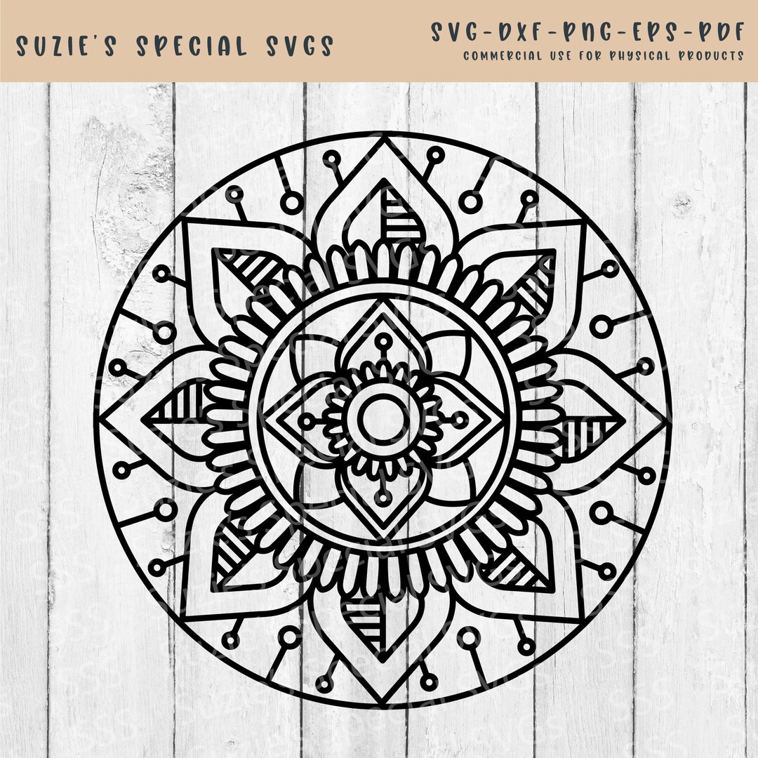 Mandala SVG- Mandala Cut File- Mandala Coloring Page- Mandala Instant ...