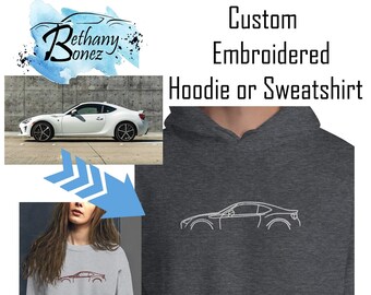 Embroidered Car Hoodie - Etsy