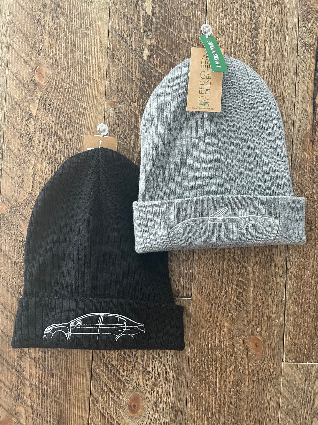 Customizable Embroidered Car Silhouette Ribbed Knit Beanie - Etsy