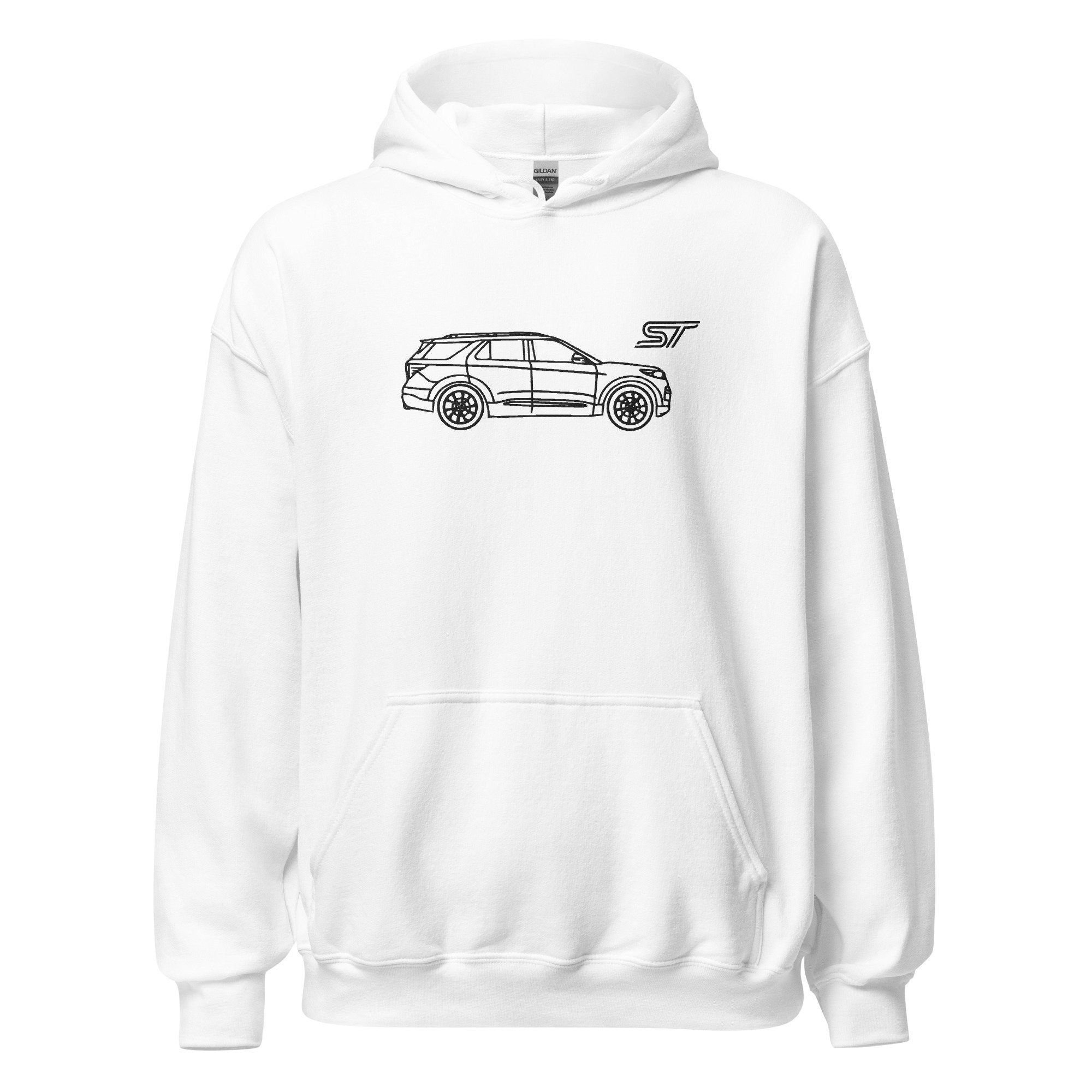 Ford Explorer ST Embroidered Silhouette Unisex Hoodie, Car Hoodie, Gift ...