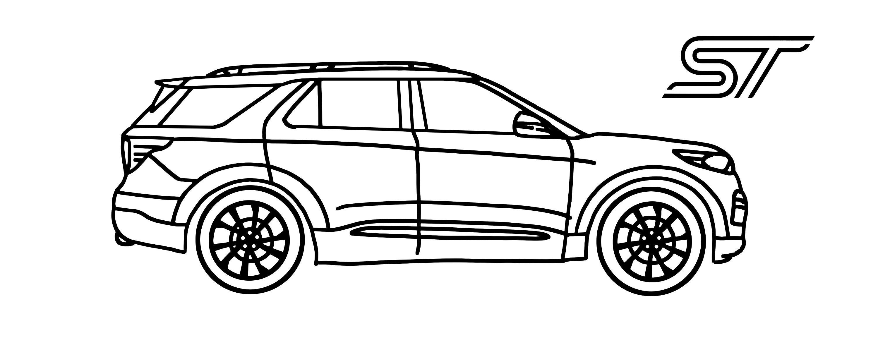 Ford Explorer ST Embroidered Silhouette Unisex Hoodie, Car Hoodie, Gift ...