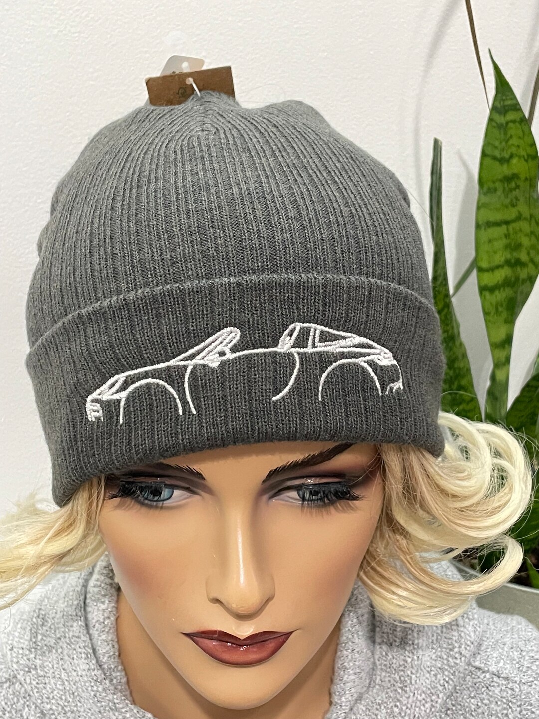 Customizable Embroidered Car Silhouette Ribbed Knit Beanie - Etsy