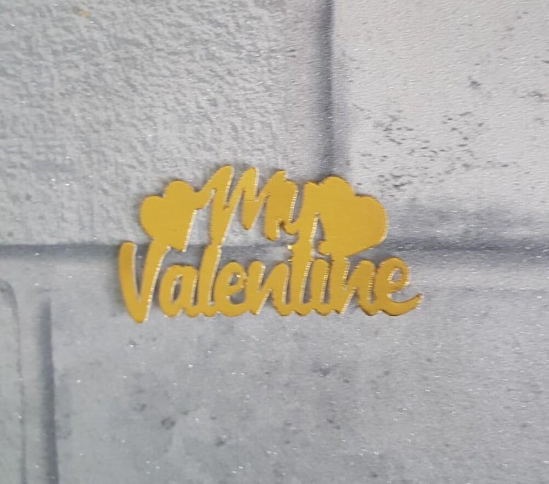 12 Gold Mirror Card Be Mine ,my Valentine ,cupcake Toppers - Etsy UK