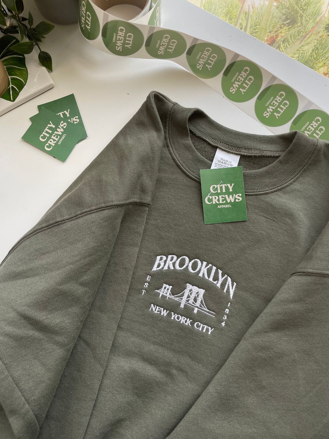 Brooklyn Embroidered Crewneck Brooklyn New York Sweatshirt - Etsy