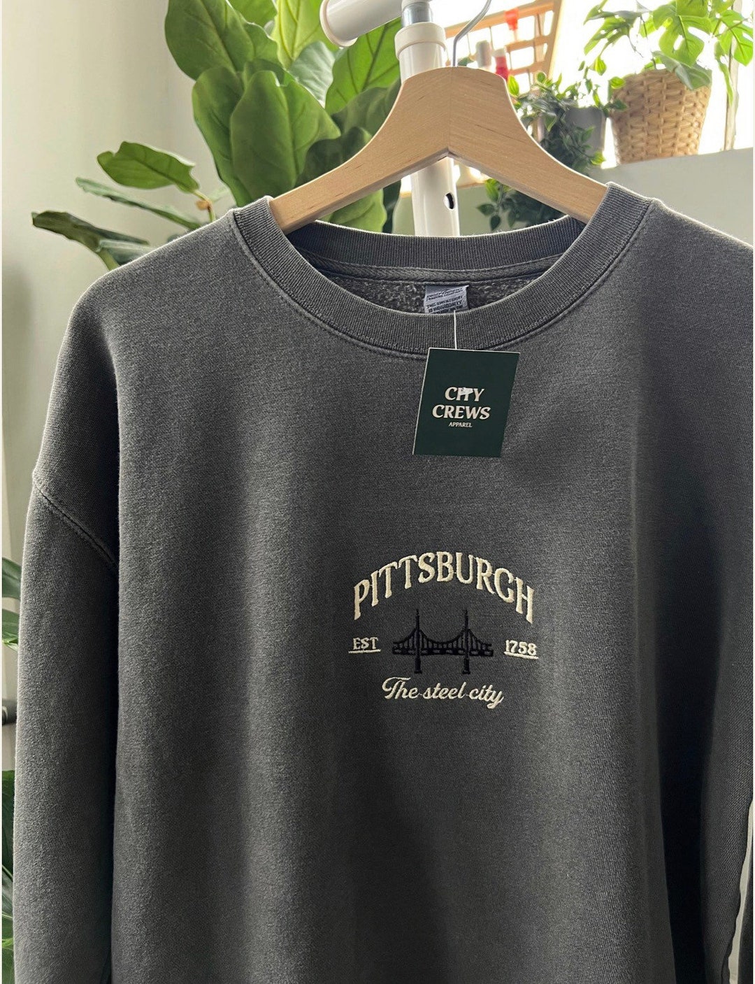 Pittsburgh Embroidered Sweatshirt, Steel City Embroidered Sweatshirt ...