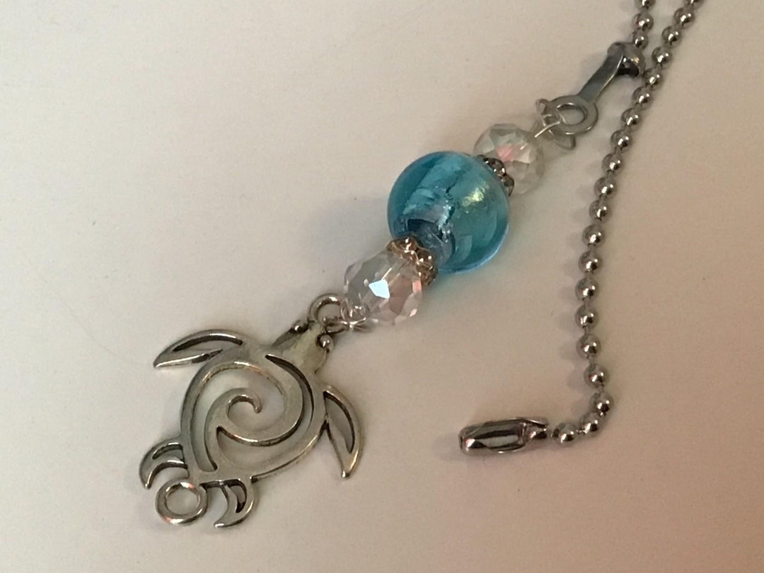 Coastal Ceiling Fan Pull,sea Turtle Fan Pull,beachy Fan Pull, Teal ...