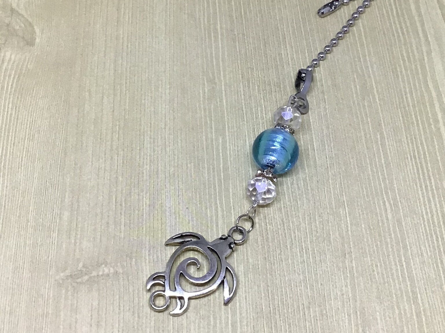 Seaturtle Ceiling Fan Pull,seaturtle Gift,fan Pull, Teal Beaded Fan ...