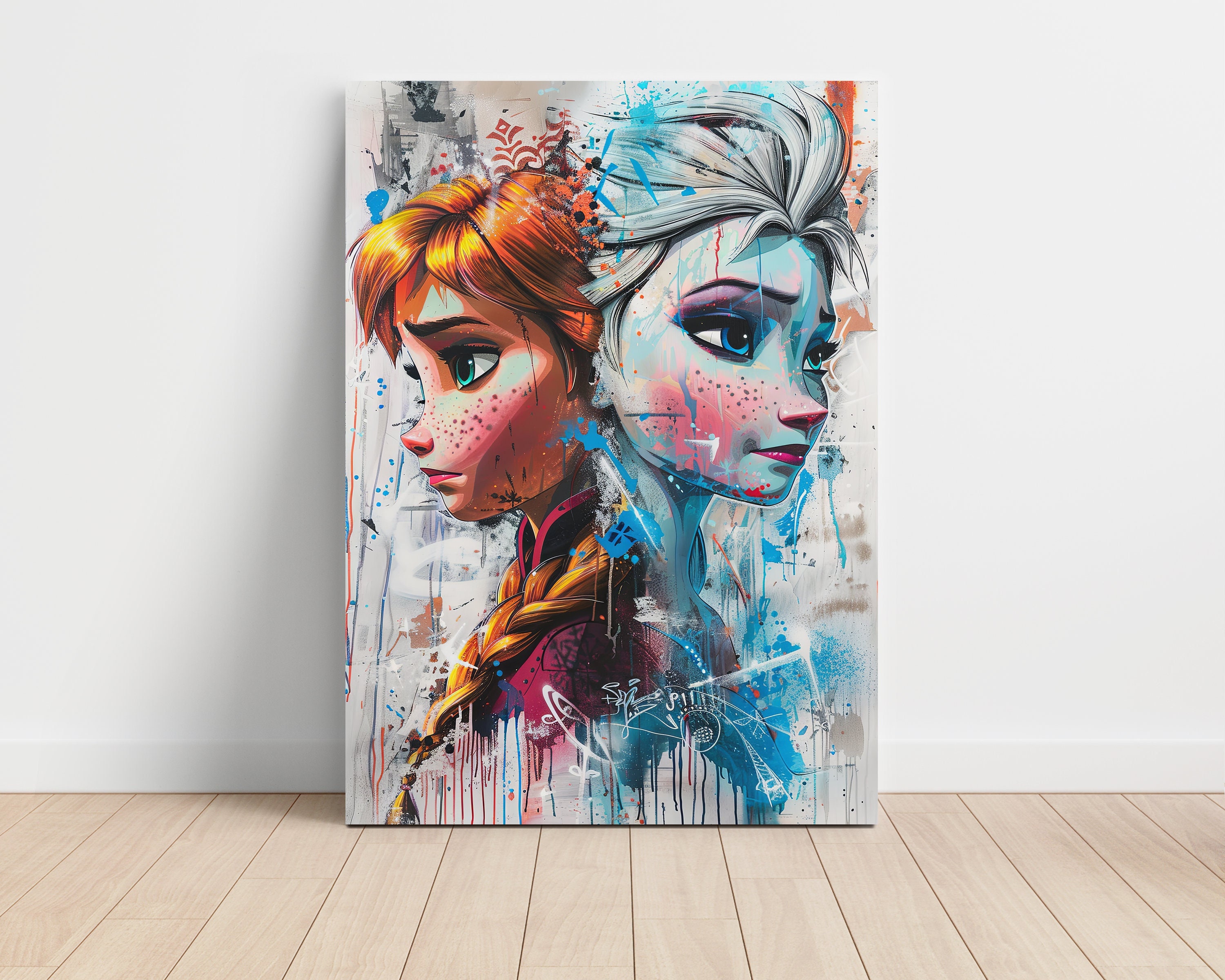 Elsa Anna Disney Frozen Canvas Canva 40 X 60 Cm Gift Birthday 8451 - Etsy