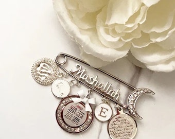 Mashallah Baby Pin in Royal Blue With Ayat Kursi Allah and 4 - Etsy