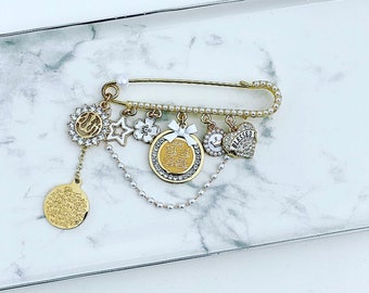 Mashallah Baby Pin in Royal Blue With Ayat Kursi Allah and 4 - Etsy