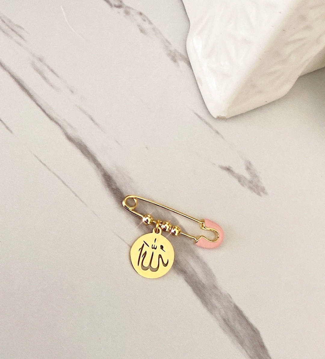 Small Gold and Pink Allah Islamic Baby Pin Beautiful Baby Gift, Allah ...