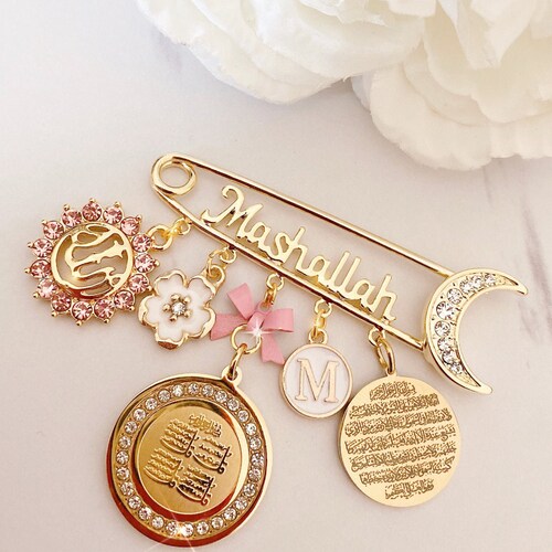 Mashallah Baby Pin in Royal Blue With Ayat Kursi Allah and 4 - Etsy