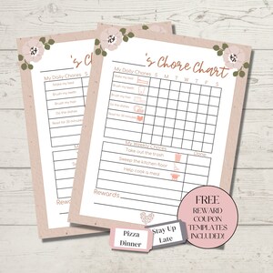Boho Chore Chart for Kids|summer Chore Chart|printable Chore Chart ...