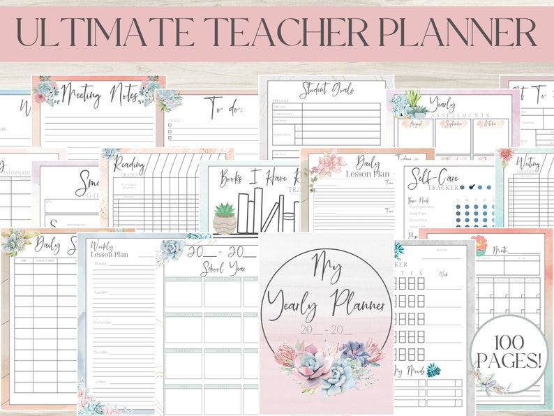 Teacher Planner|homeschool Planner|lesson Plan Printable|self Care ...