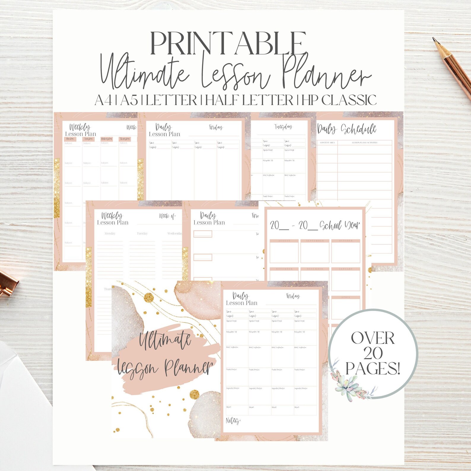 Printable Lesson Plan|teacher Planner Pages|lesson Planner|daily ...