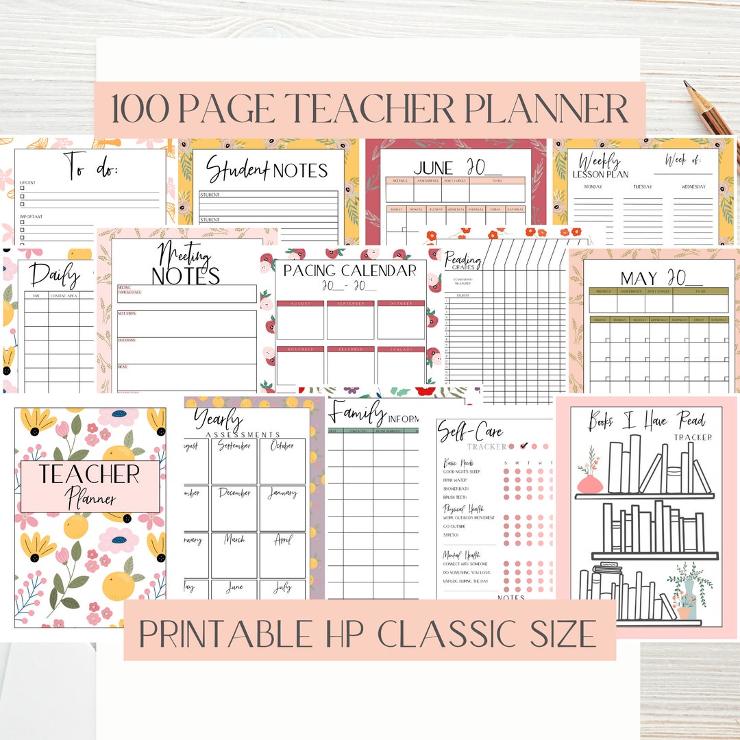Printable Teacher Planner|teacher Planner Pages|lesson Planner|daily ...