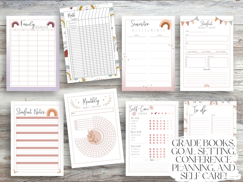 Boho Teacher Planner|homeschool Planner|lesson Plan Printable|self Care ...