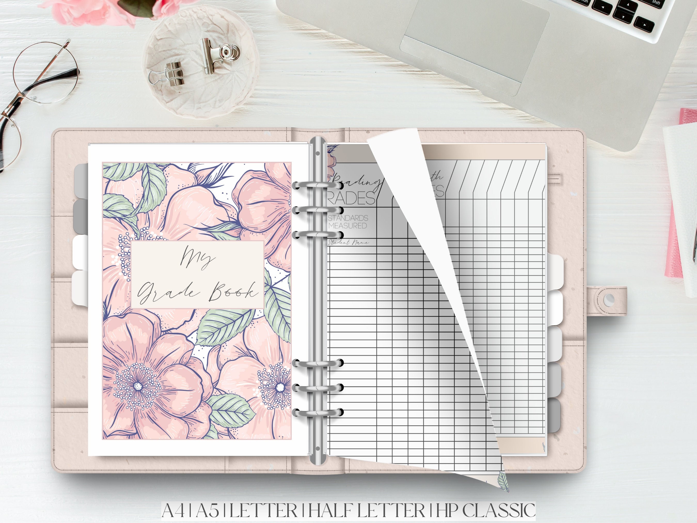 Floral Gradebook|teacher Gradebook|teacher Planner|teacher Planner ...