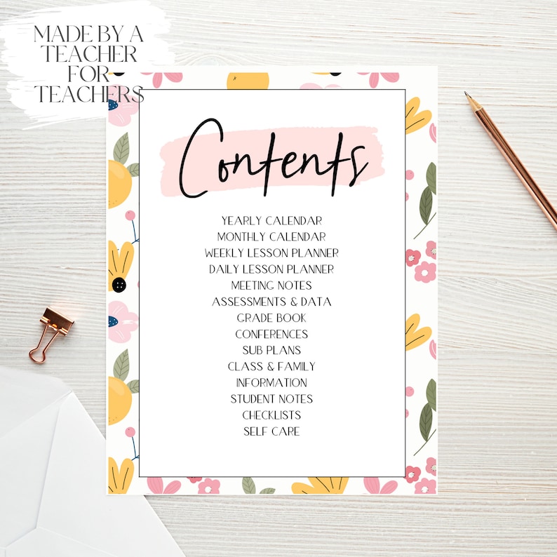 Printable Teacher Planner|teacher Planner Pages|lesson Planner|daily ...