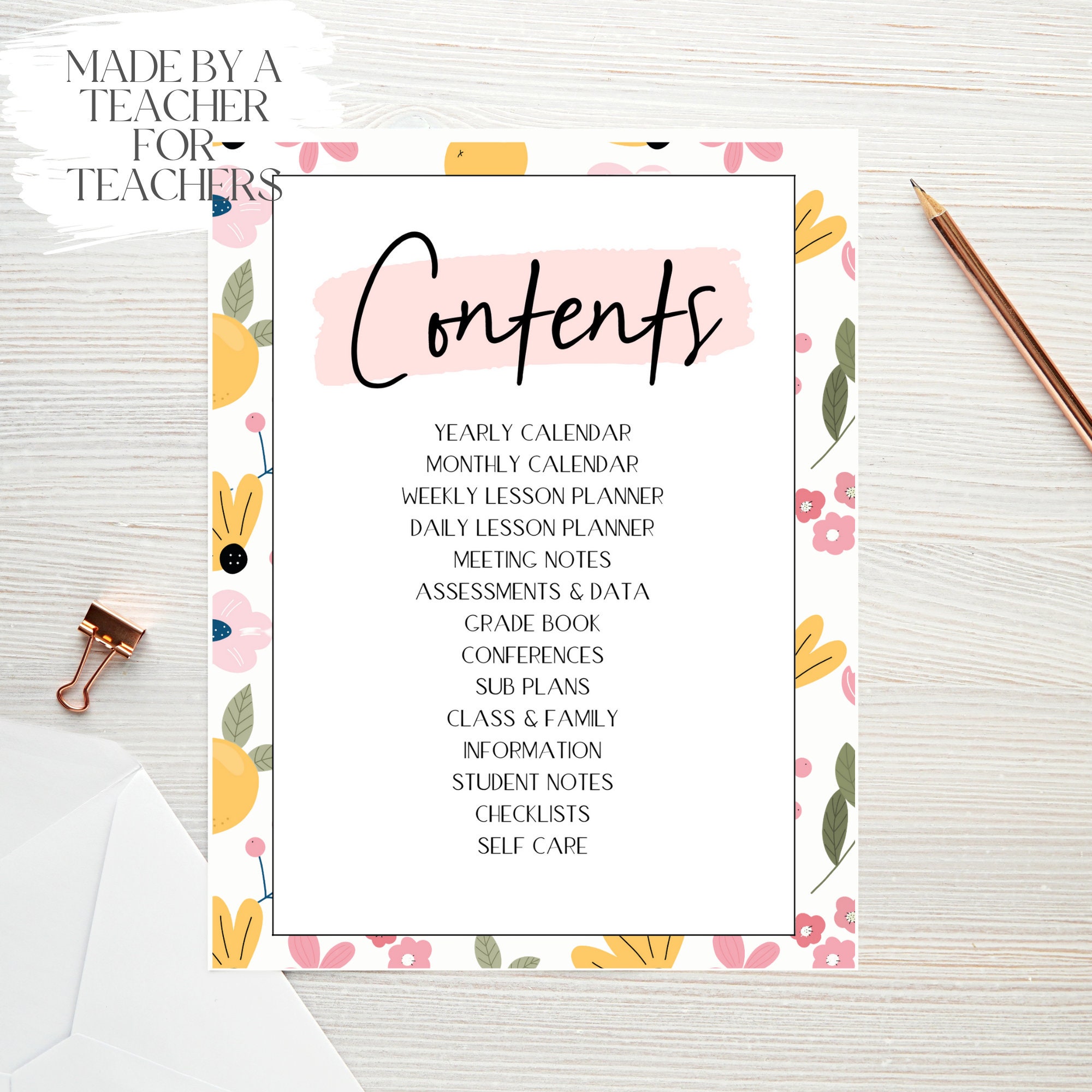 Printable Teacher Planner|teacher Planner Pages|lesson Planner|daily ...