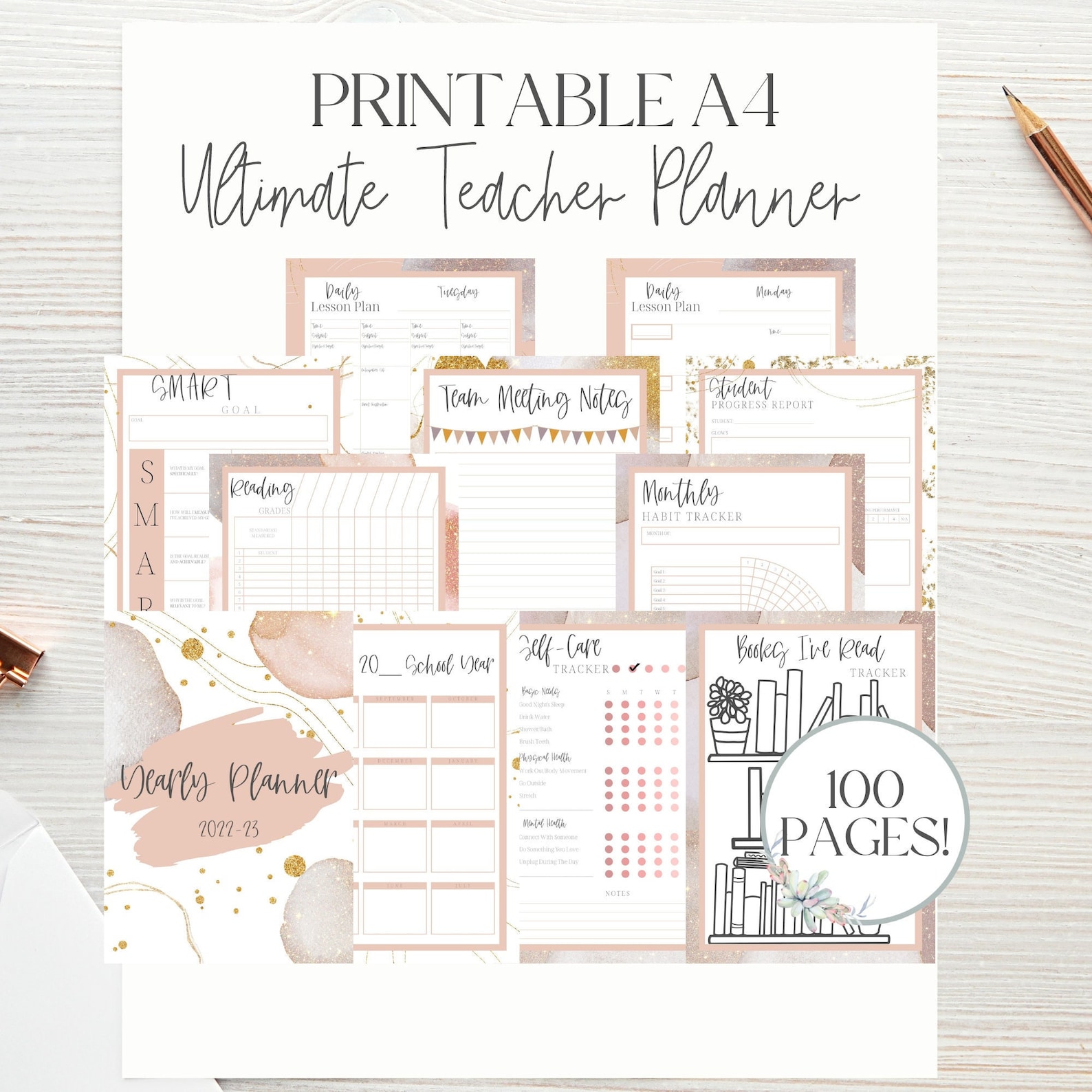 Printable Teacher Planner|teacher Planner Pages|lesson Planner|daily ...