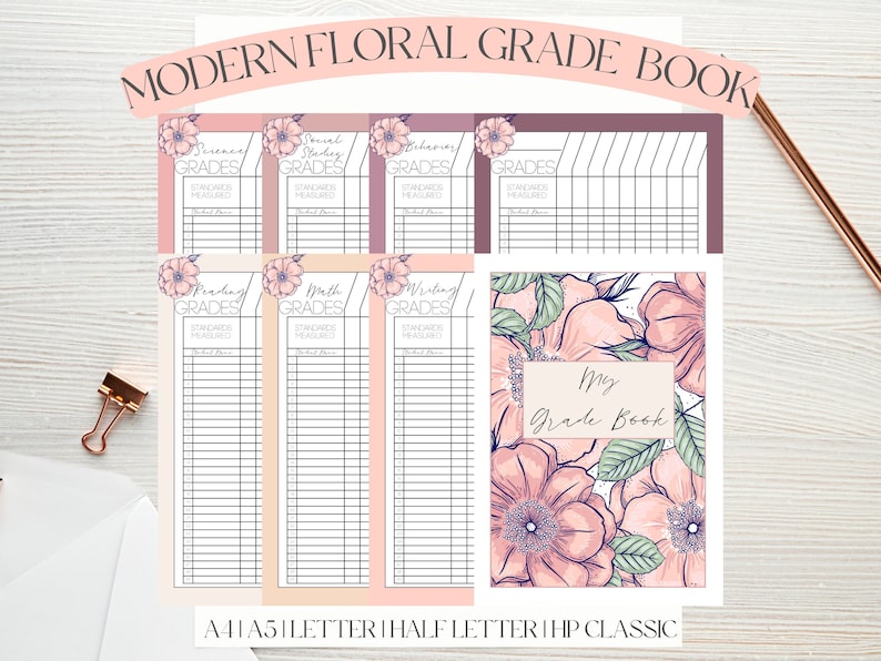 Floral Gradebook|teacher Gradebook|teacher Planner|teacher Planner ...