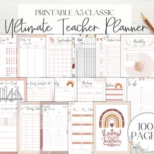 Boho Teacher Plannerhomeschool Plannerlesson Plan Printableself Care ...