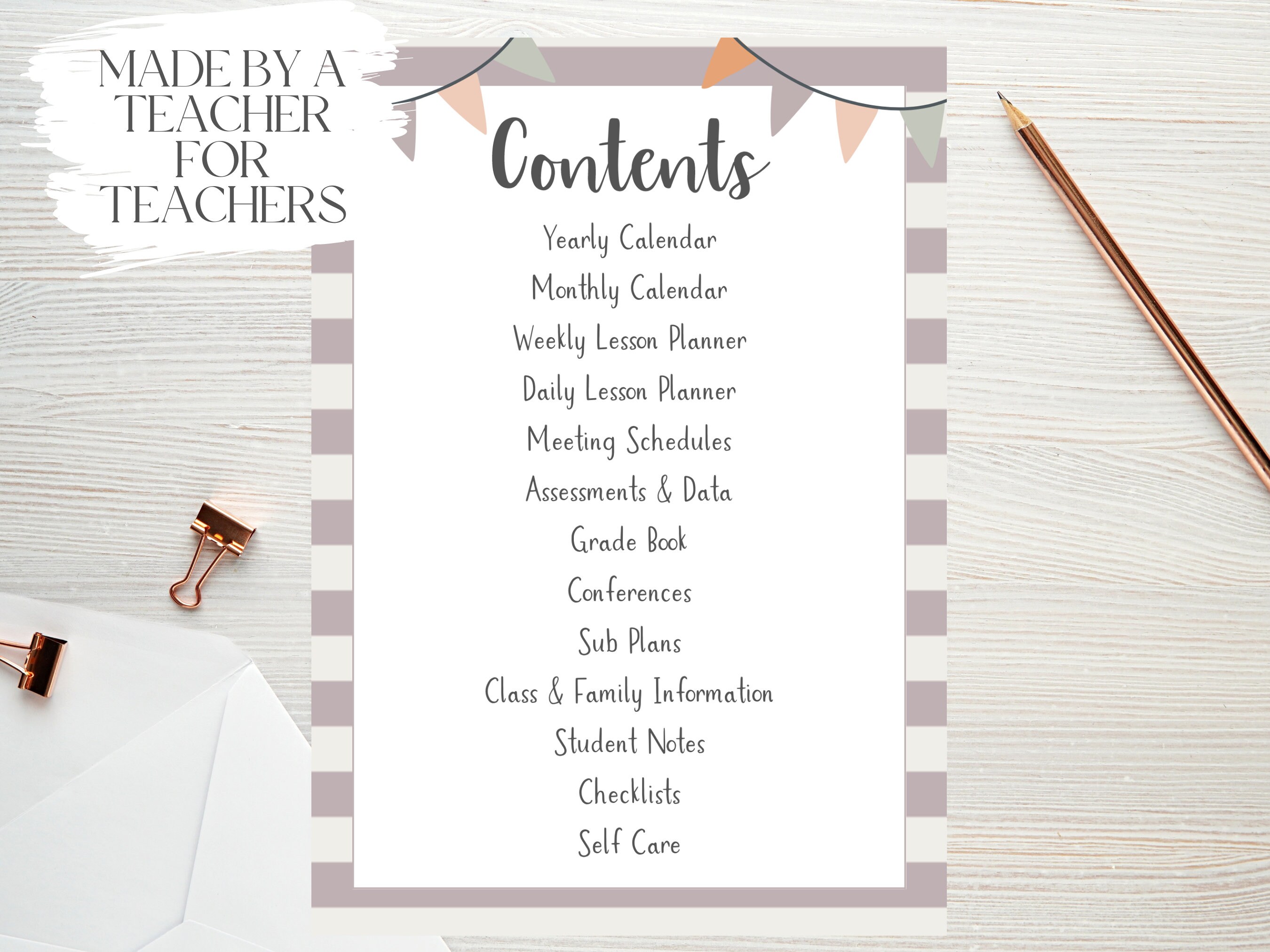 Coffee Teach Repeatprintable Teacher Plannerteacher Planner Pageslesson ...