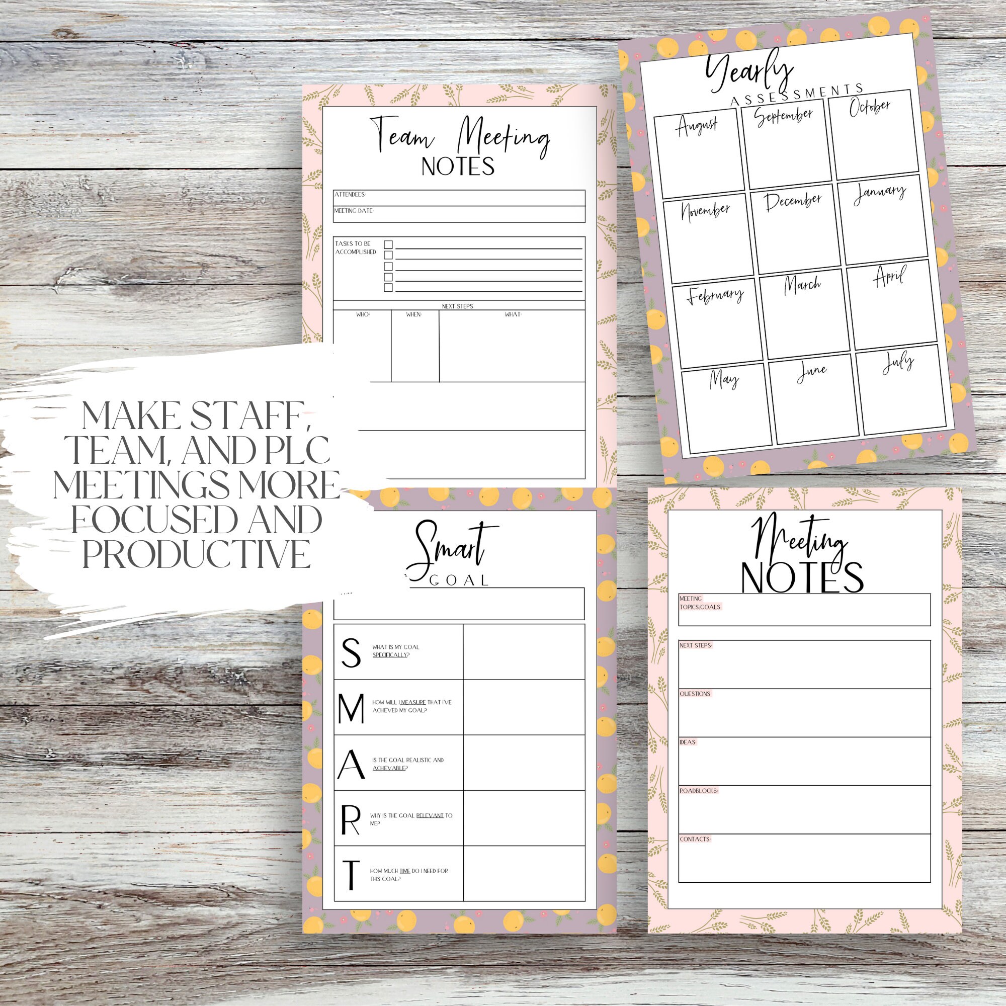 Printable Teacher Plannerteacher Planner Pageslesson Plannerdaily ...