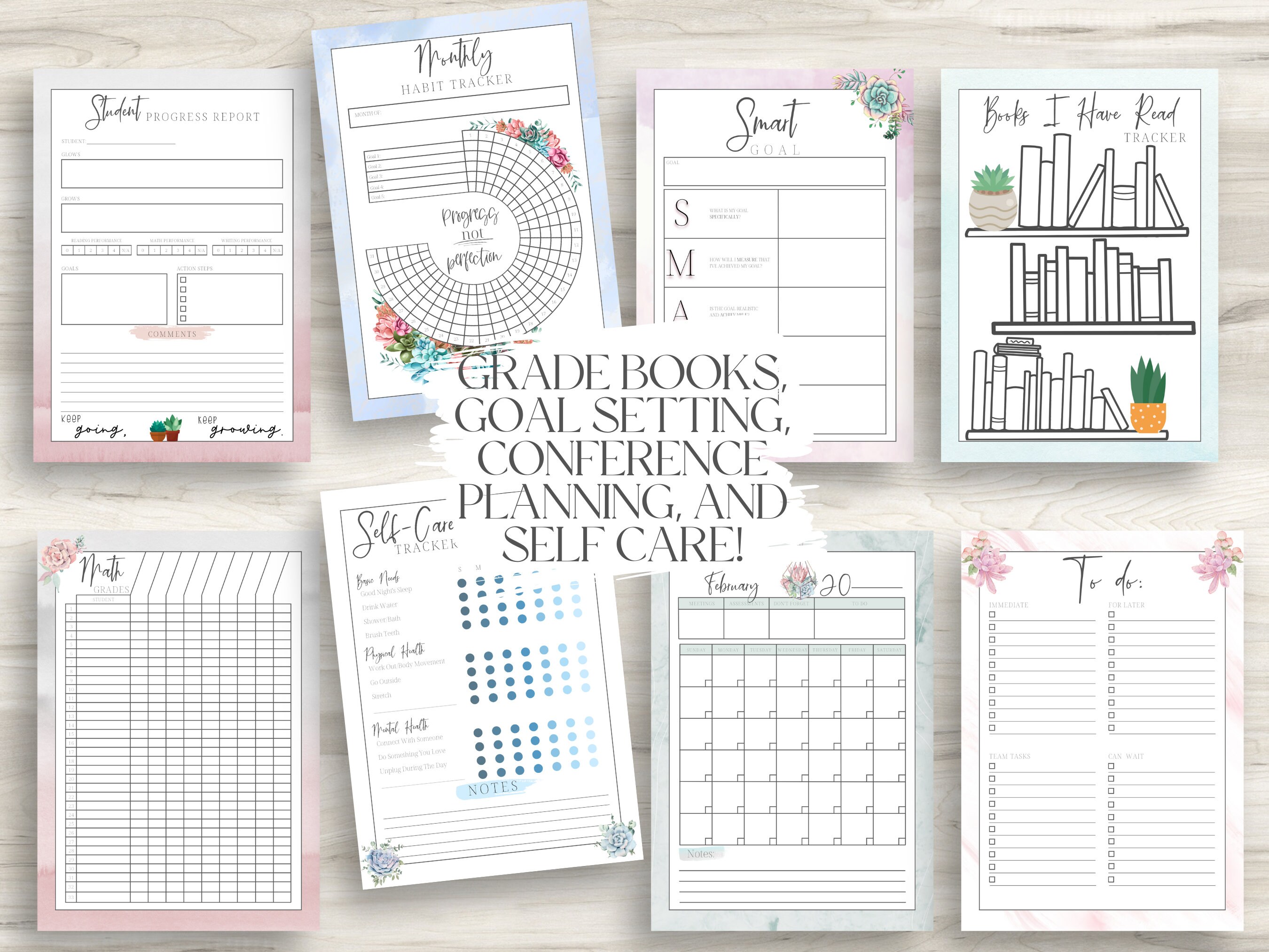 Teacher Planner|homeschool Planner|lesson Plan Printable|self Care ...