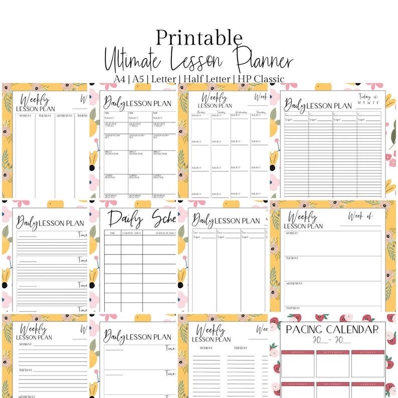 Teacher Planner|teacher Planner Pages|lesson Plan Printable|homeschool ...