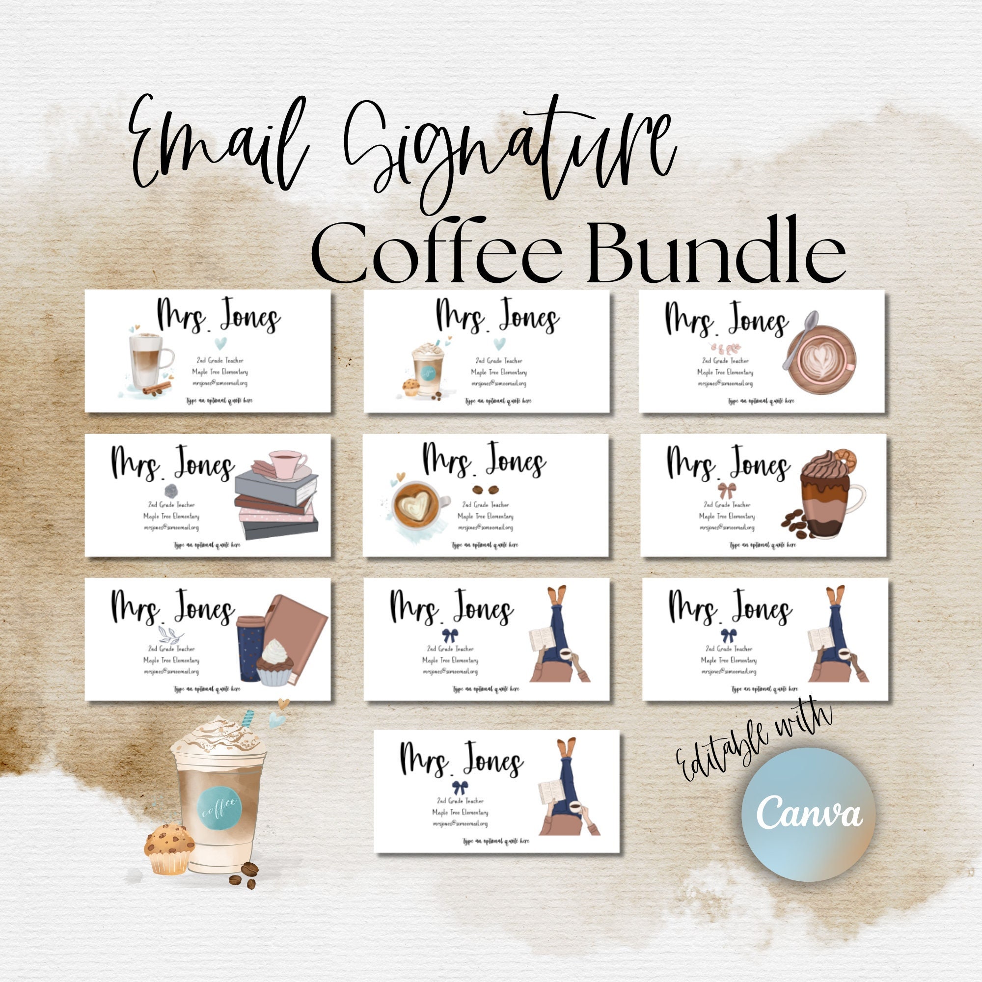 Editable Email Signature Bundle|email Signature Template|email Sign off ...