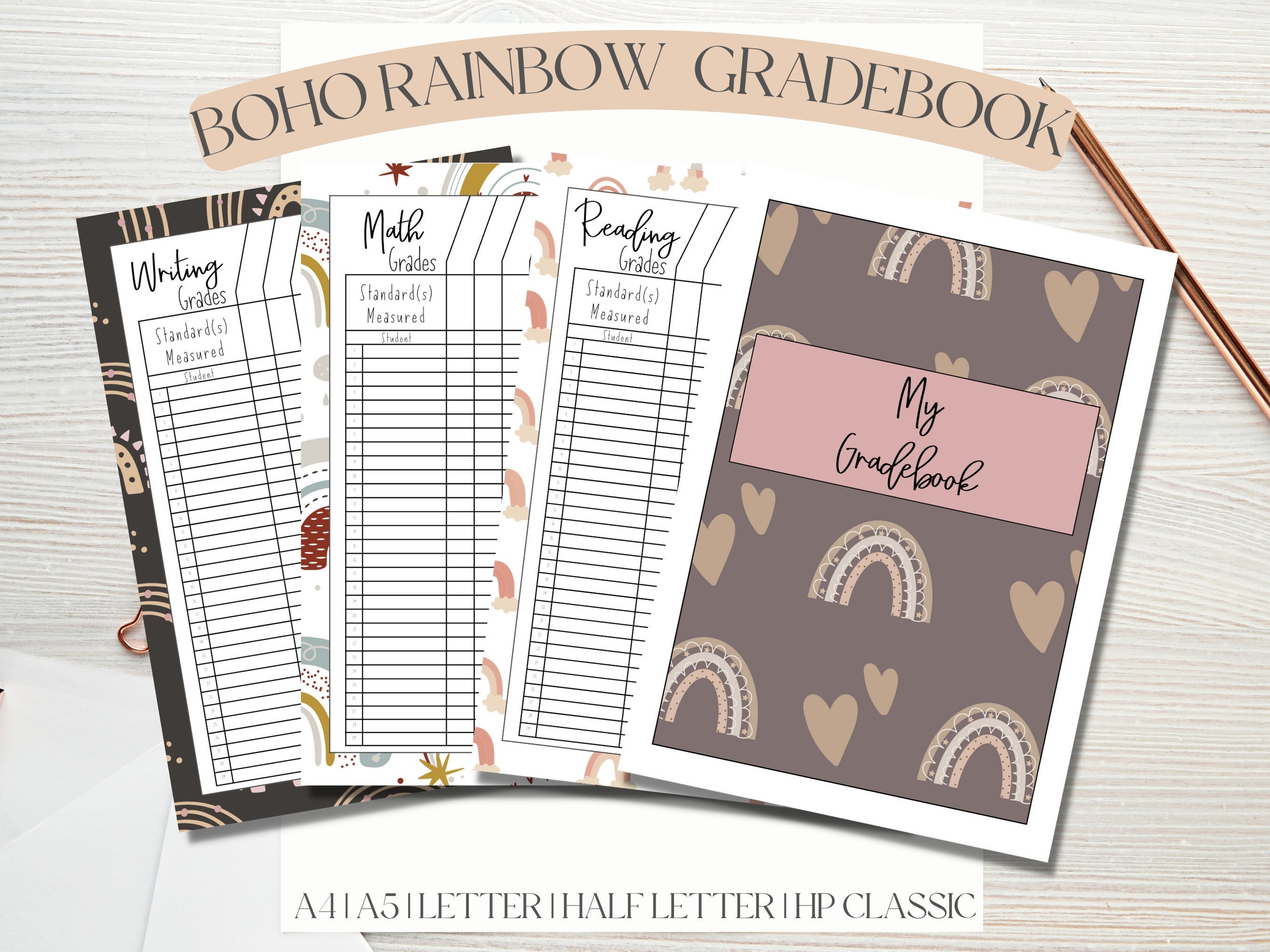 Boho Gradebook|teacher Gradebook|boho Teacher Planner|teacher Planner ...