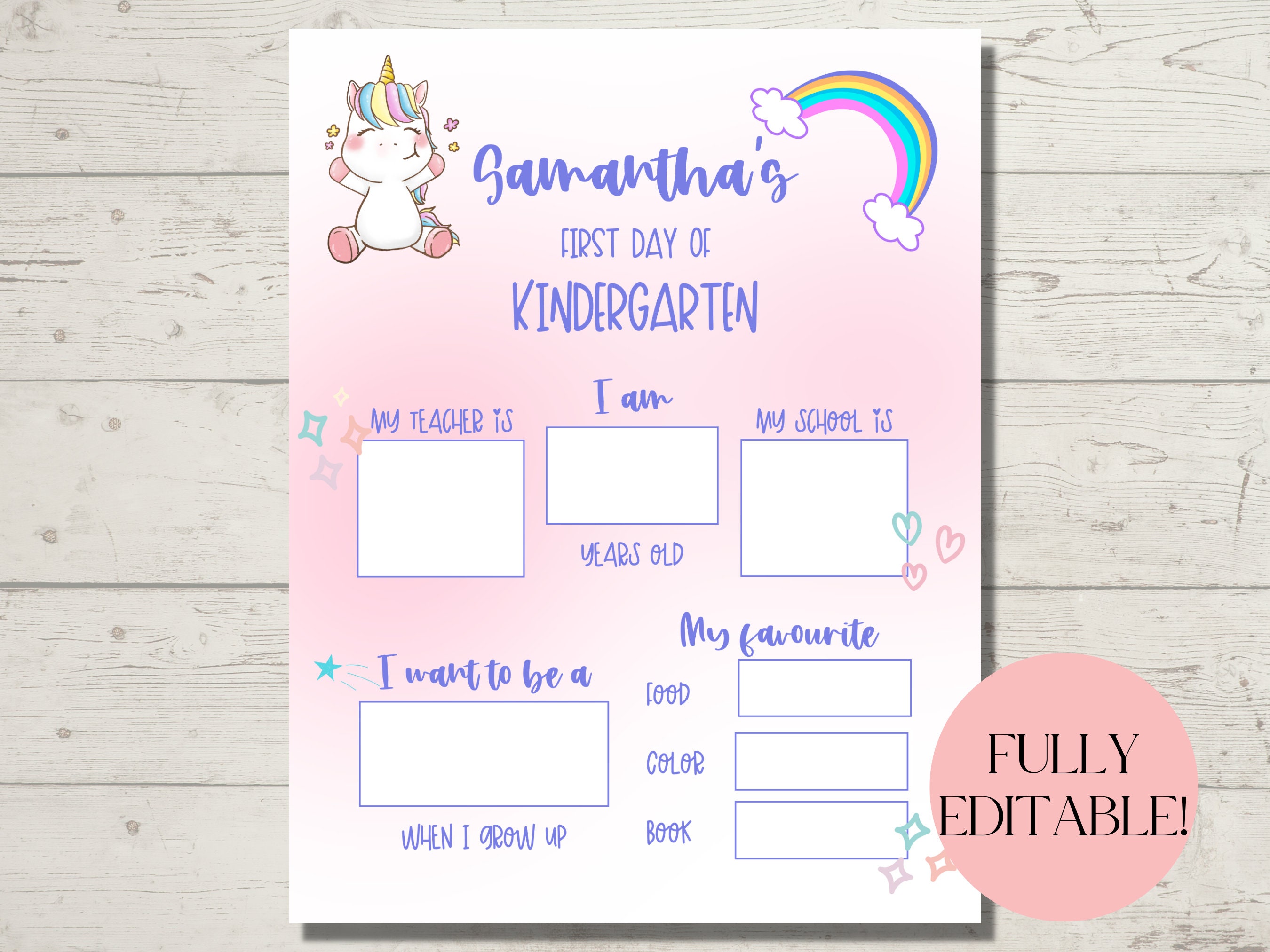 Unicorn First Day of School Sign|first Day of School Sign Instant ...