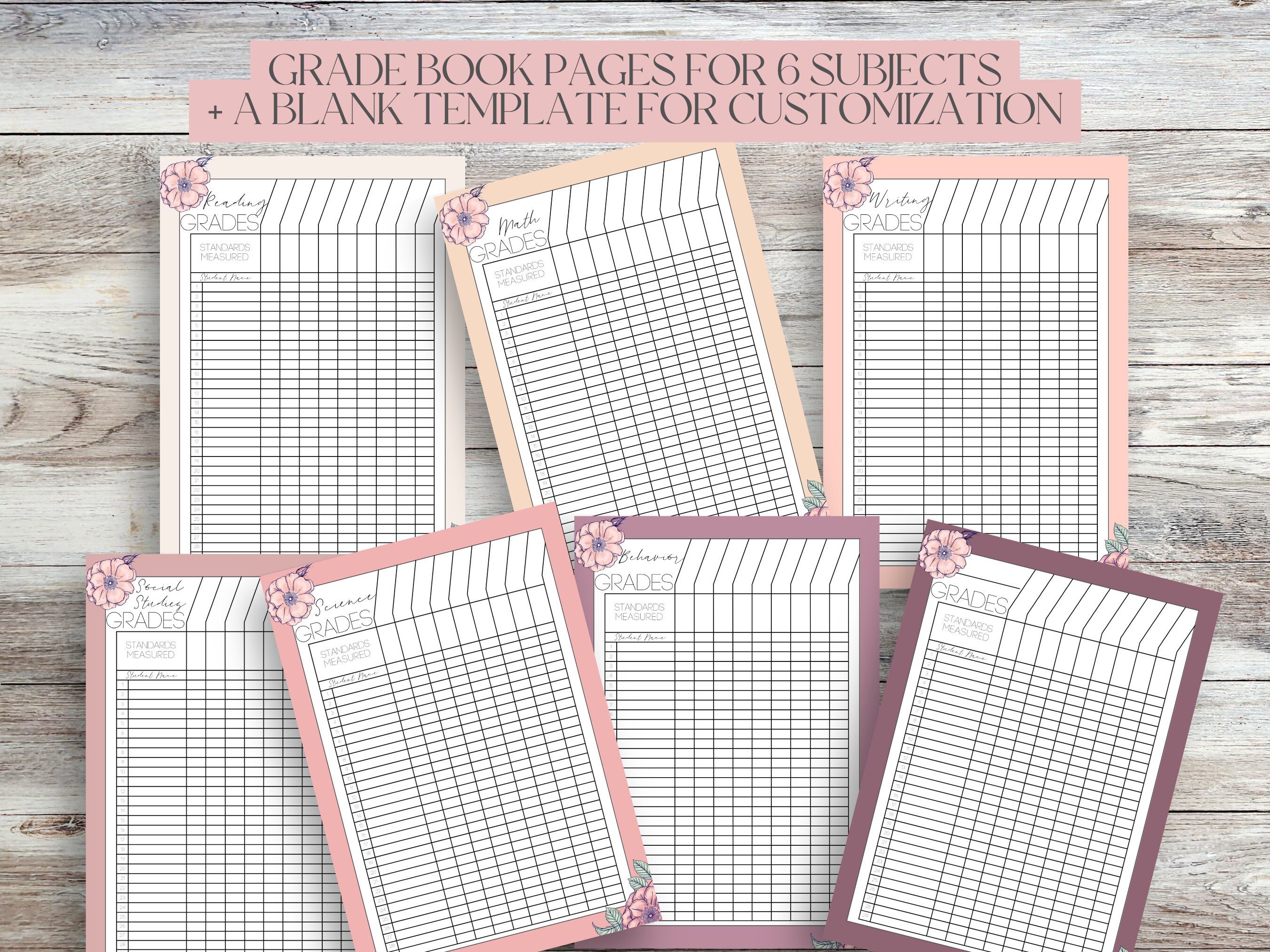 Floral Gradebook|teacher Gradebook|teacher Planner|teacher Planner ...
