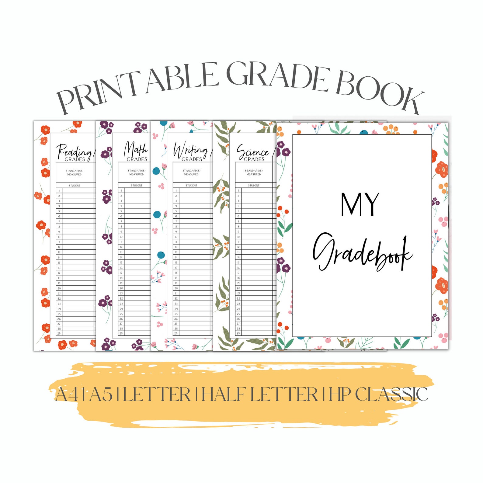 Teacher Gradebook|gradebook|teacher Planner|teacher Planner Pages ...